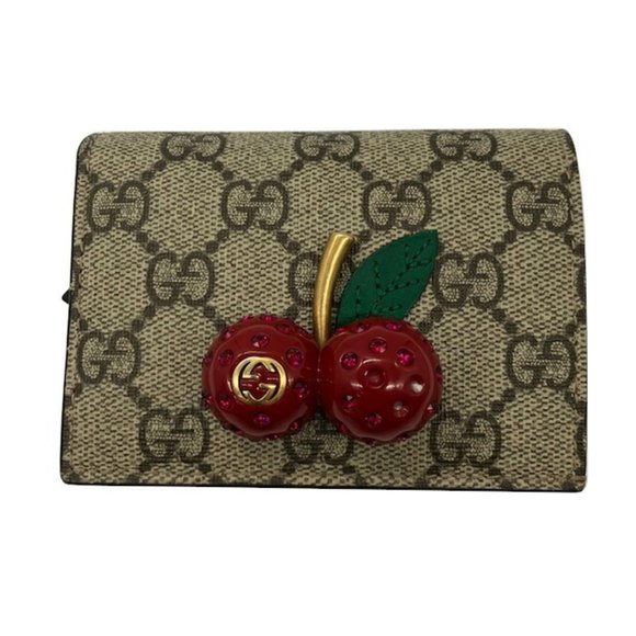Gucci | Accessories | Gucci Gucci Cherry Bifold Wallet 47650 Gg Supreme ...